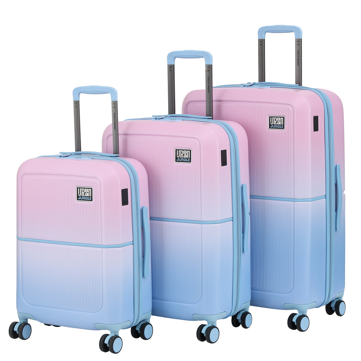 Caliber Hard Luggage Set of 3 (Cabin, Medium & Large) – Ocean Blush